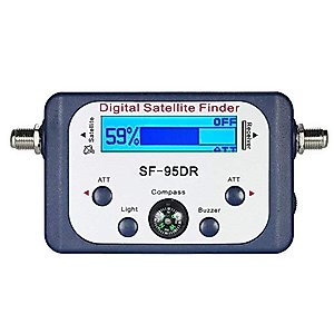AGPtek Digital Satellite Signal Finder Meter for Dish Network Directv FTA with Compass and Audio Tone - Blue