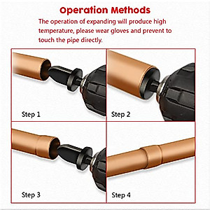 HVAC Tools Drill Bit Set, Air Conditioner Copper Pipe Expander Swaging Tool, Copper Tube Flaring Tool Spin Bit Set, 6 Pcs Bit Kit Includes 1/4'', 3/8'', 1/2'', 5/8'', 3/4'', 7/8'' Bits