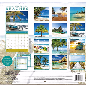 Beaches 2024 Full Size Wall Calendar for Planning, Scheduling, and Organizing
