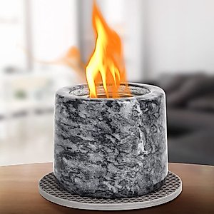 Tabletop Fire Pit, CANAGROW Indoor Outdoor Protable Mini Tabletop Fireplace Fire Bowl, Personal Ethanol Fireplace for Outside Patio Balcony, Fuel Tank & Silicone Pad Included, No Fuel