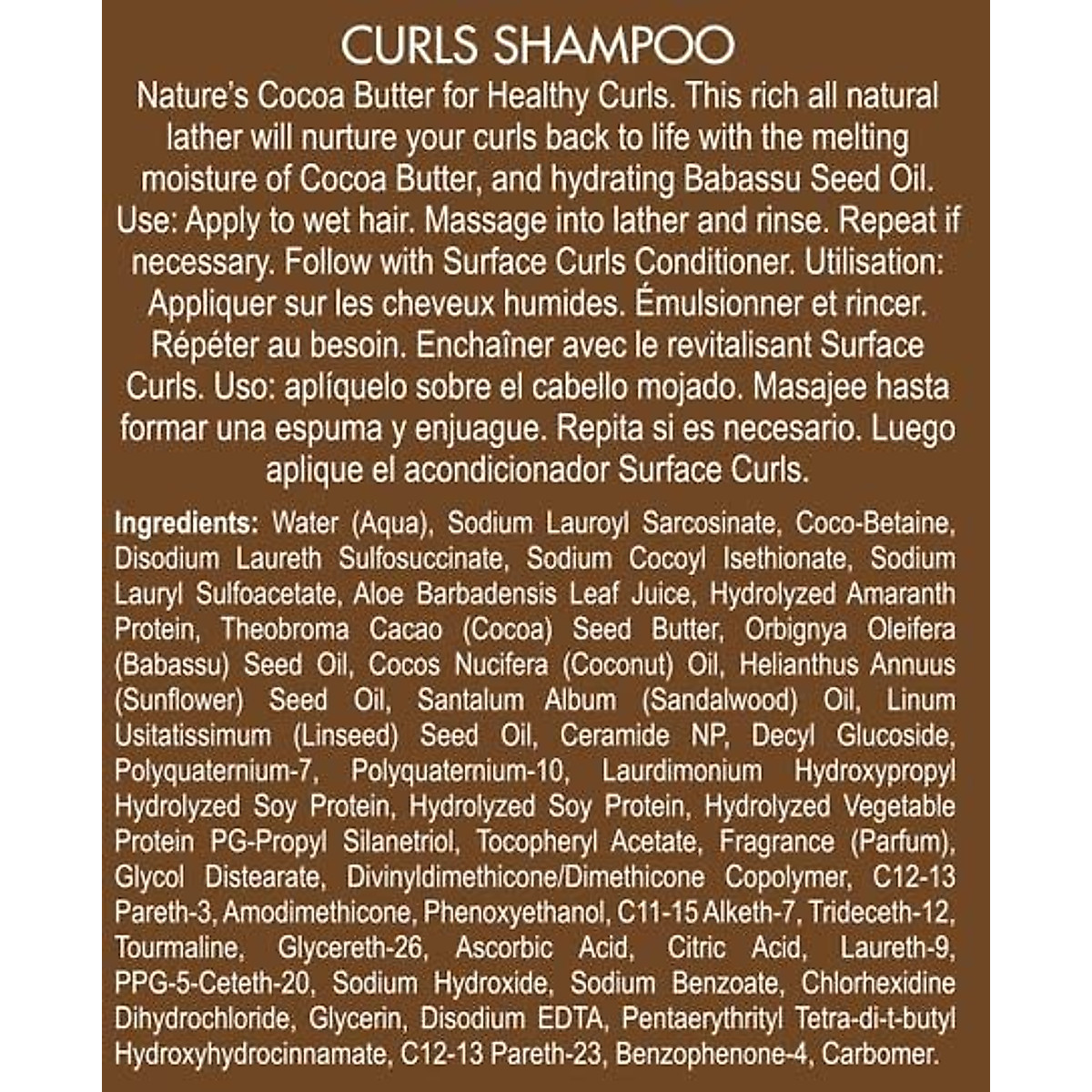 SURFACE Hair Curls Shampoo, 10 Fl Oz