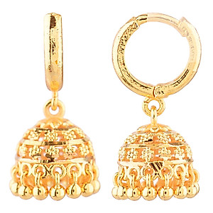 Efulgenz Gold Tone Jhumka Jhumki Hoop Earrings Indian Earrings for Women Traditional Bollywood Jhumka Jhumki Dangle Earrings Set for Women Indian Jewelry for Women Earrings