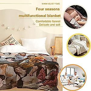 Soft Collage Blanket Ian Joseph Somerhalder Anti-Pilling Flannel Throw Blanket for Men/Women 50"×40", Home Decor