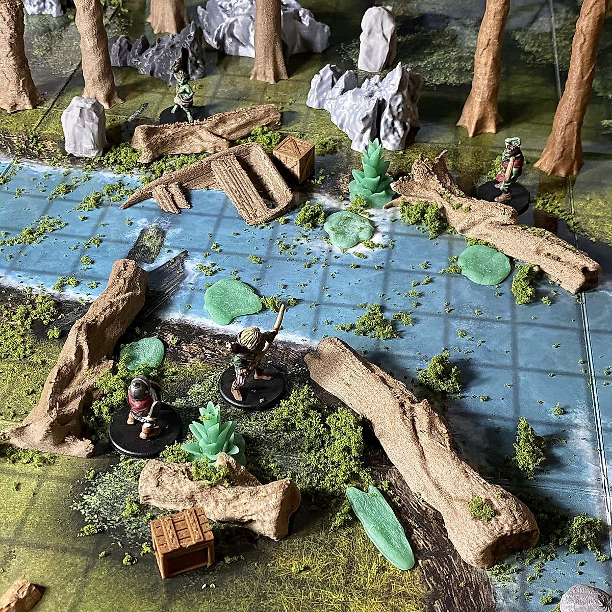 Extruded Gaming Fallen Swamp Trees