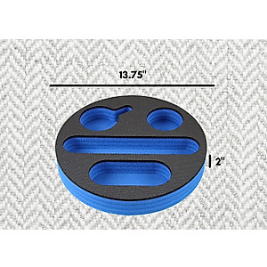 Polar Whale Couch Drink Holder Blue and Black Refreshment Tray for Sofa Bed Floor Car RV Lounge TV Room Durable Foam 4 Compartments with Game Controller Slot 13.75 Inches Wide