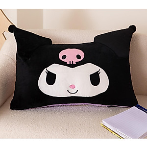 AMZROMI Kawaii Pillow case,Cotton Girl Black Pillow Covers,Cute Pillow,Cute Girl Plush Pillow Slips,for Dormitory/Decorative Bedroom/Livingroom,6242CM