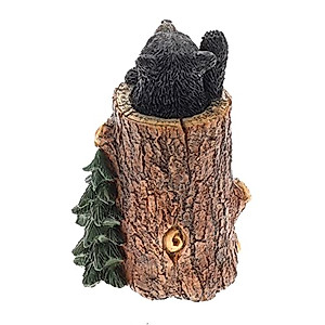 Top Brass Whimsical Black Bear Cubs Waving Hello Figurine - Lodge Decor Cabin Statue Sign
