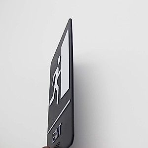 Black & White ADA Exit Sign with Braille-9" x 6"