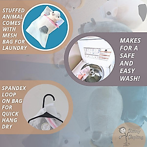 Sunny Sapling 8 Inch Hairless Guinea Pig Stuffed Animal with Small Mesh Laundry Bag (Noodle The Skinny Pig)