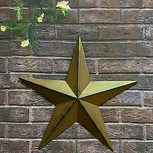 Grace Home Metal Patrotic Old Glory American Flag Barn Star July of 4th Decoration (12"-Rust)