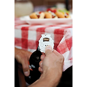 Outset 76220 Tablecloth Weights with Bottle Opener, Barnyard Animals, Set of 4, 2 x 3.75 x 0.25 inches