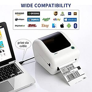 JADENS Bluetooth Thermal Shipping Label Printer - High Speed 4x6 Wireless Label Maker Machine, Support PC, Phone, USB for MAC, Compatible with Ebay, Amazon, Shopify, Etsy, USPS Barcode, Mailing