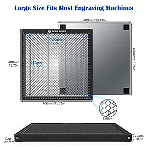 SCULPFUN Honeycomb Working Table 400x400x22mm, Honeycomb Laser Bed for CO2 or Diode Laser Engraver and Cutting Machine, Laser Engraver Accessories, Fast Heat Dissipation, Smooth Edge Cutting