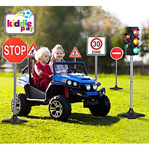 Kiddie Play Traffic Light Toys for Kids with 5 Street Signs