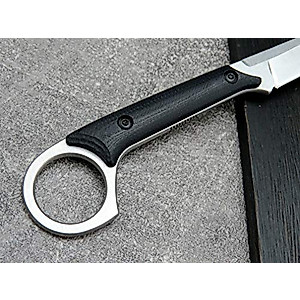 Ccanku C1140 Fixed Blade Knife,D2 Blade G10 Handle Claw Knife EDC Tool Knife,Utility Knife for Outdoor, Survival, Hiking, Camping(Silver)