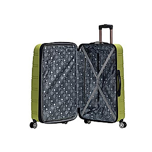 Rockland Melbourne Hardside Expandable Spinner Wheel Luggage, Lime, 2-Piece Set (20/28)
