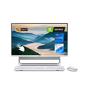 Dell Inspiron 7700 All-in-One Desktop, 27" FHD Touchscreen, Intel i7-1165G7, GeForce MX330, 16GB RAM, 512GB SSD, Webcam, USB Type-C, HDMI, RJ-45, Wi-Fi 6, Windows 11 Home, Silver (Renewed)