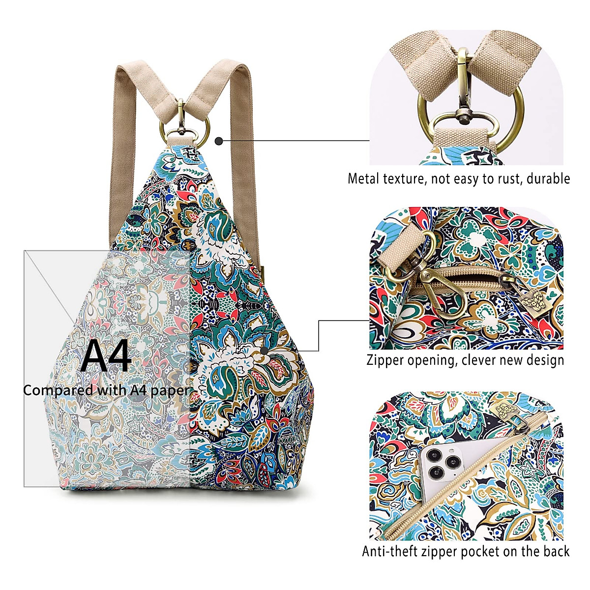 Black Butterfly Premium Backpack for Women, Bohemia Style Fashion Casual Daypack Backpack, Small Backpack Purse (02-blue)