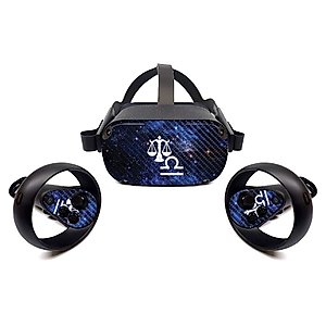 MightySkins Carbon Fiber Skin for Oculus Quest - Libra | Protective, Durable Textured Carbon Fiber Finish | Easy to Apply, Remove, and Change Styles | Made in The USA, Model Number: CF-OCQU-Libra