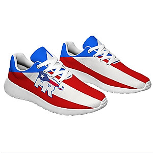 Puerto Rico Shoes Mens Womens Running Tennis Shoes Athletic Casual Puerto Rico Flag Sneakers Gifts for Friends White Size 10