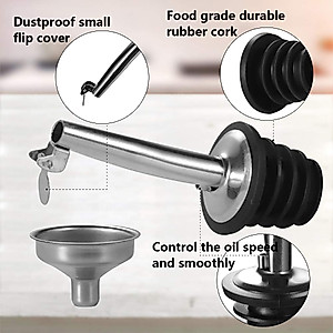 WERTIOO 17 OZ Olive Oil Dispenser Bottle, 4 Pack Glass Oil and Vinegar Dispenser Set Oil Container with 6 pcs Stainless Steel Pour Spouts Funnel & Pen and Tag for Kitchen