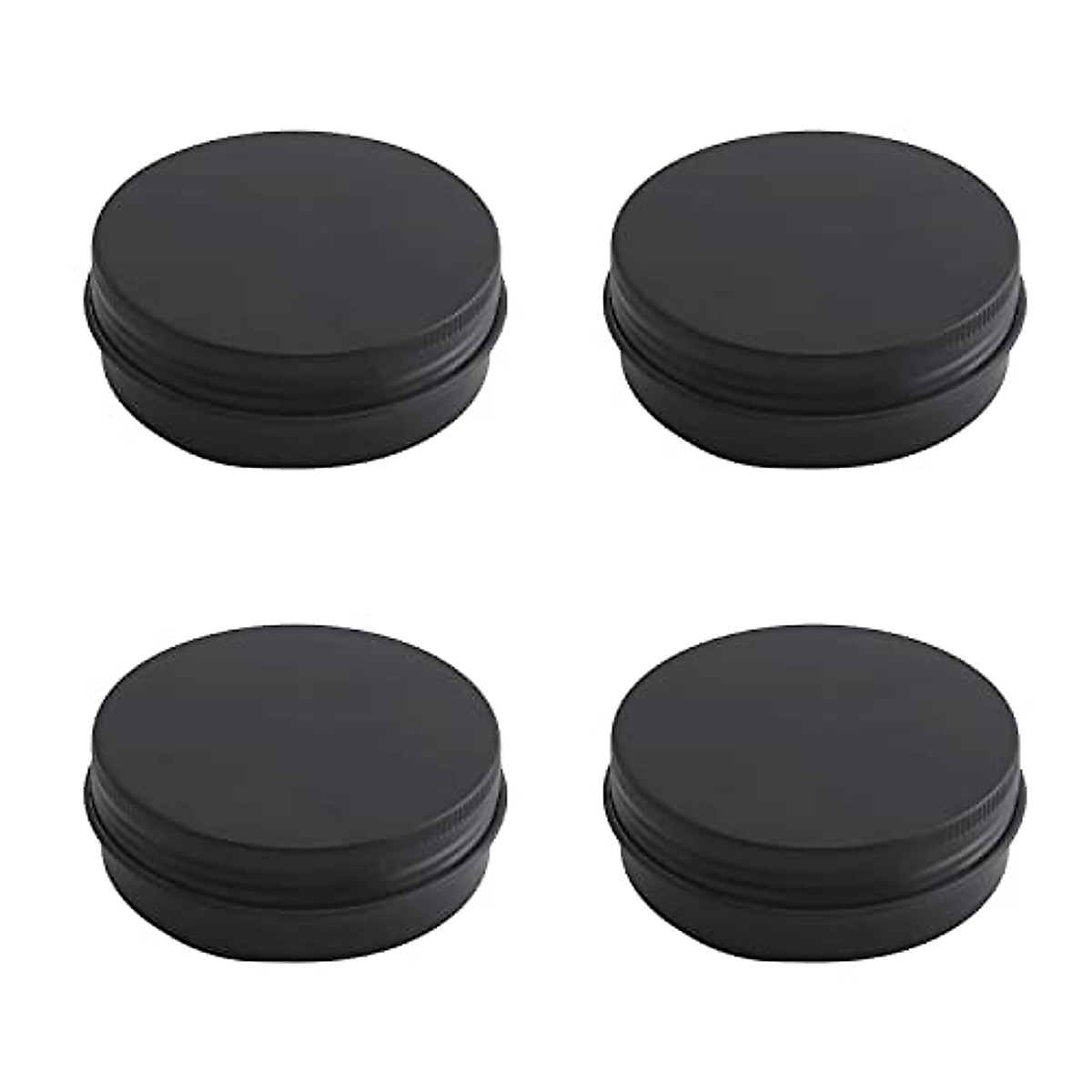 Othmro 6pcs 2oz Metal Round Tins Aluminum Tin Cans Containers with Screw Lid, 68 * 25mm(DxH) Black tin cans for Salve, Spices, Lip Balm, Tea or Candies 60ml