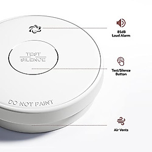 Putogesafe Smoke Detector Interconnected, Wireless Smoke Alarm with 5 Years Replaceable Battery, 10-Year Lifetime Fire Alarm with Silence Function and Low Battery Warning for Bedroom and Home,6 Packs