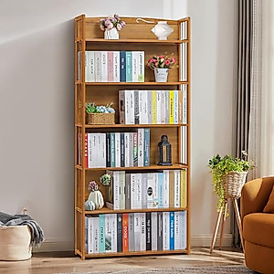 Athena Collection Book Shelf and Bookcase Floorstanding 6-Tier Modern Open Bookshelf Book Case Display Shelf Book Storage Home Decor Furniture for Office Bedroom Living Room