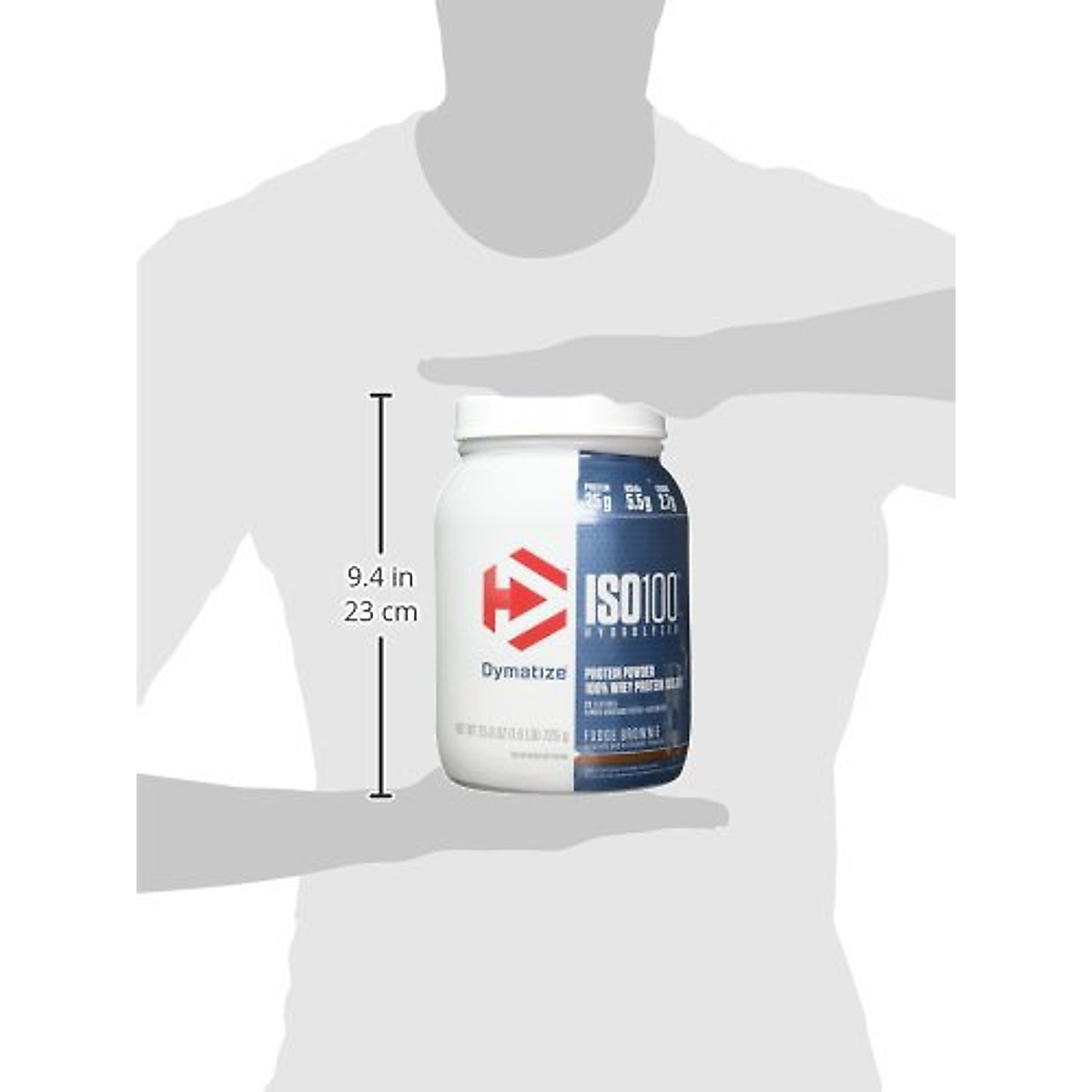 Dymatize ISO 100 Whey Protein Powder with 25g of Hydrolyzed, Fudge Brownie 1.6 Pound 25.6 Ounce