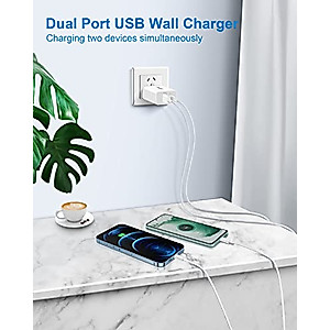 USB C Wall Charger Block, 20W 2Pack Dual Port USB-A USB-C Power Adapter Plug PD Fast Charging Block Cube Brick for iPhone 14/Pro Max/Plus/13/12/11/Mini, XS/XR/X/8/7/6, iPad Pro/Air, Google Pixel 7/6/5