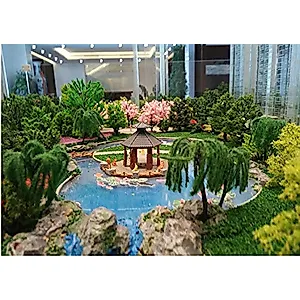 BAENRCY 32pcs 0.79-6.30inch Mixed Model Trees Accessories Model Train Scenery Architecture Trees Model Scenery with No Stands(All Green)