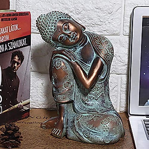 Buddha Statue, Resin Southeast Asian Style Buddha Decor, Outdoor Garden Yard Art Decoration Sitting Figurine Ornaments, Vivid Meditating Buddha Statue Figurine Sculpture