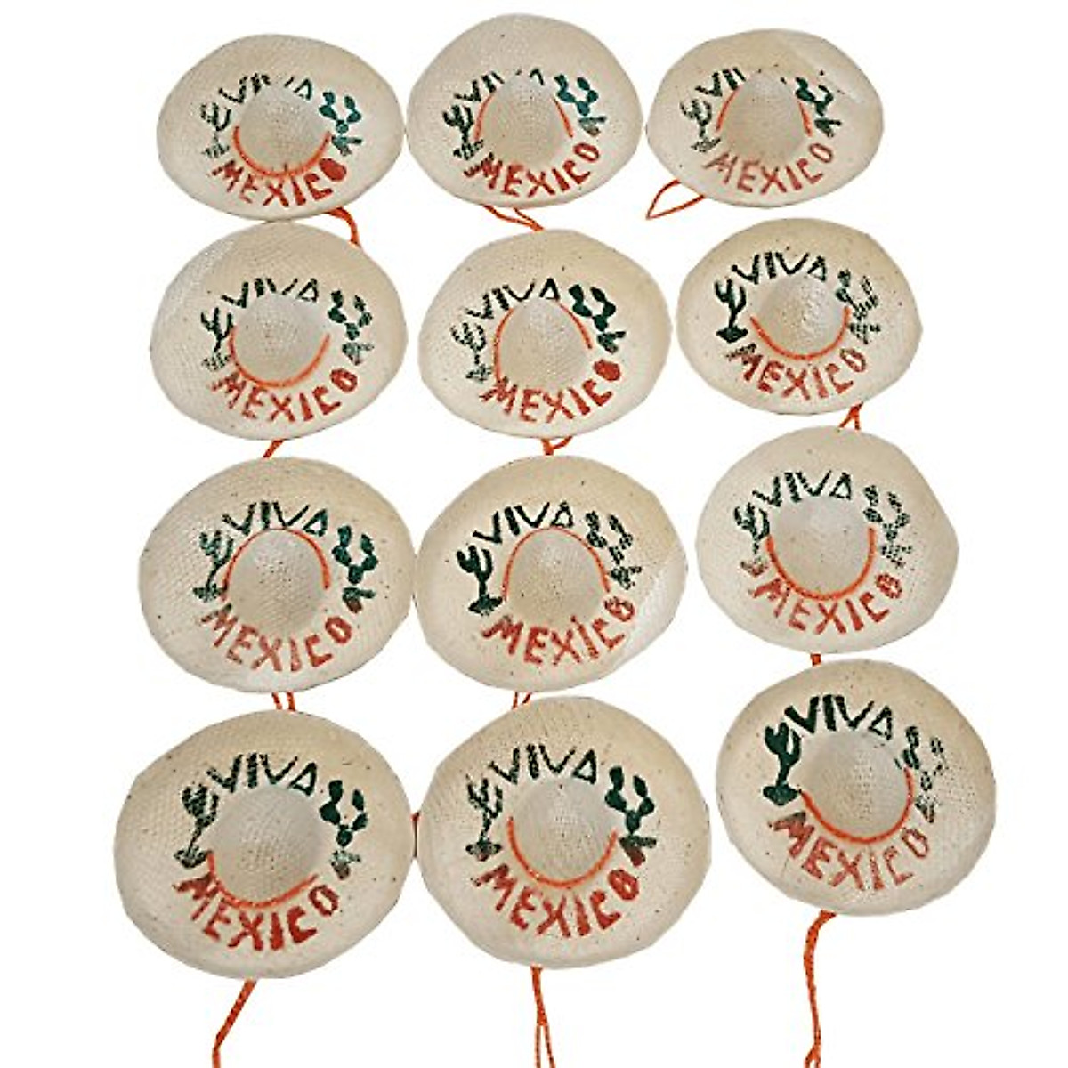 Mini Mexican Sombrero Hats 12 Pack – Mexican Fiesta Decorations – Cinco de Mayo Tabletop Party Supplies