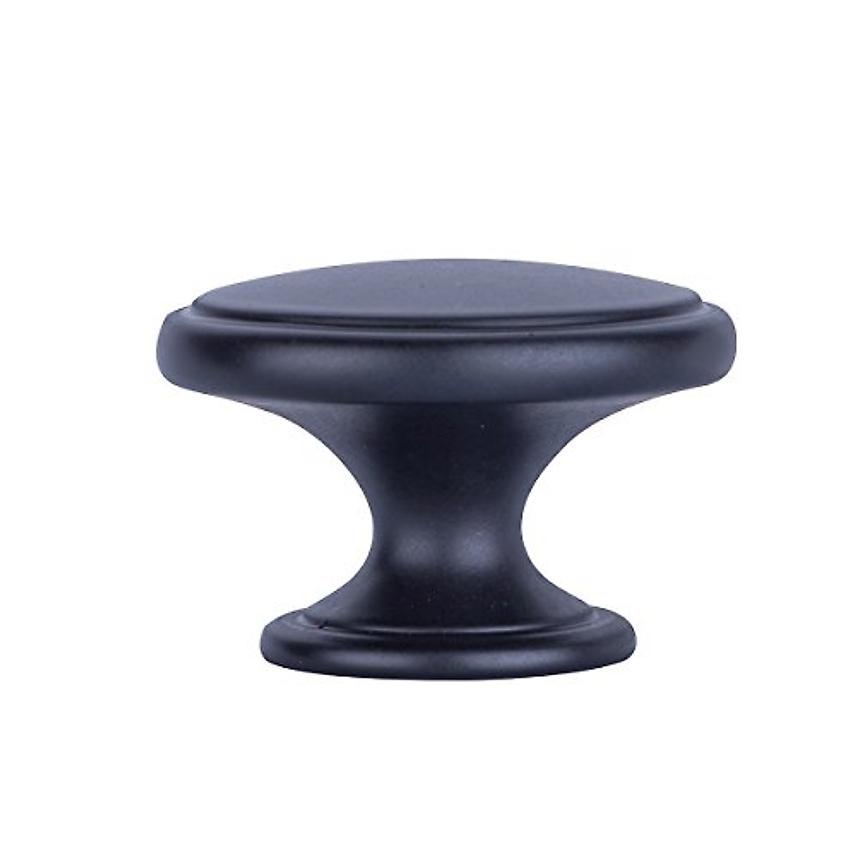 Amazon Basics Modern Wide Top Ring Cabinet Knob, 1.52-inch Diameter, Flat Black, 10-Pack