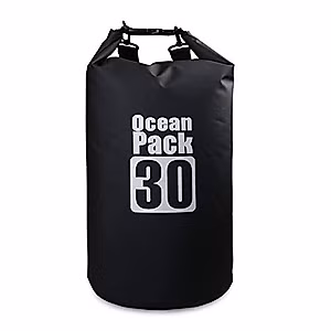 Bear Outdoor Dry Sack/Waterproof Bag for Boating, Kayaking, Hiking, Snowboarding, Camping, Rafting, Fishing and Backpacking (Black, 20L)