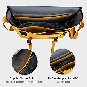 SIMTOP Crossbody Messenger Bag iPad Bag Shoulder Messenger Bag Durable Crossbody Shoulder Bag for Commuters and Travelers Water Resistant Scratch and Wear Eesistance Versatile YKK Zipper. (Yellow)