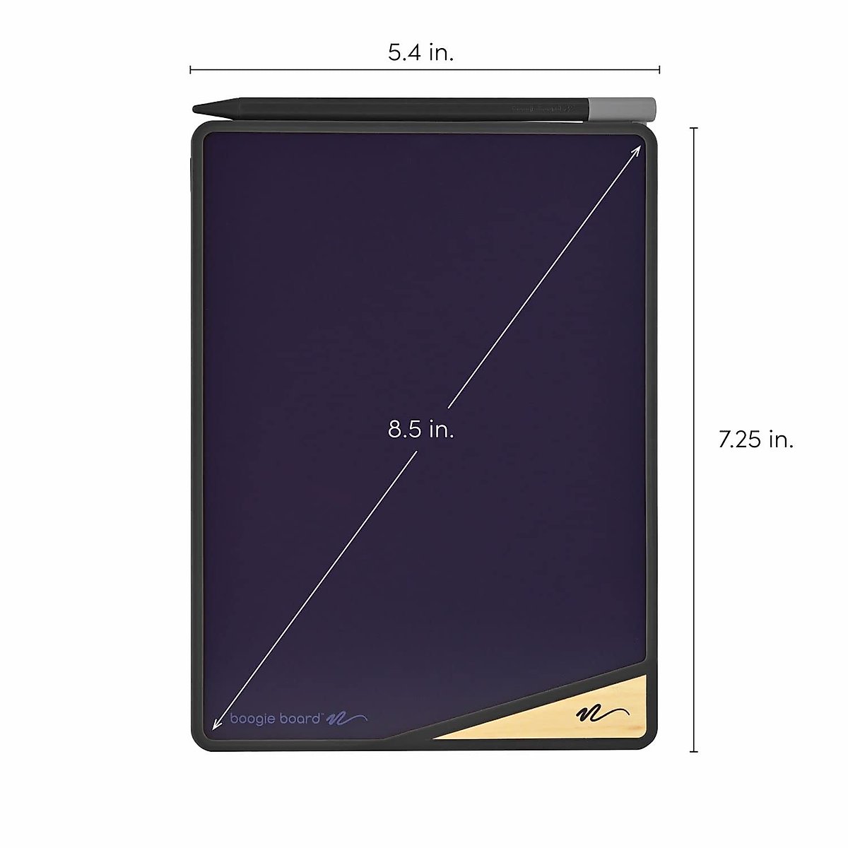 Boogie Board VersaBoard Authentic Reusable Home & Office Organization Notepad with 8.5” LCD Writing Tablet, VersaPencil Stylus, Instant Erase & Built-in Magnet & Portrait/Landscape Kickstand (Gray)