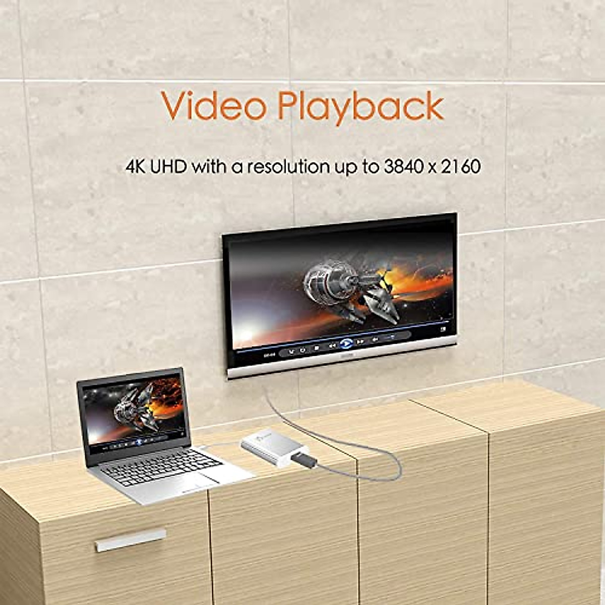 j5create USB 3.0 to 4K HDMI Display Adapter USB 3.0 Male Type-A Connector | HDMI Female Connector | 4K UHD | Resolution Up to 3840 x 2160 @ 30 Hz | Aluminum Housing (JUA354)