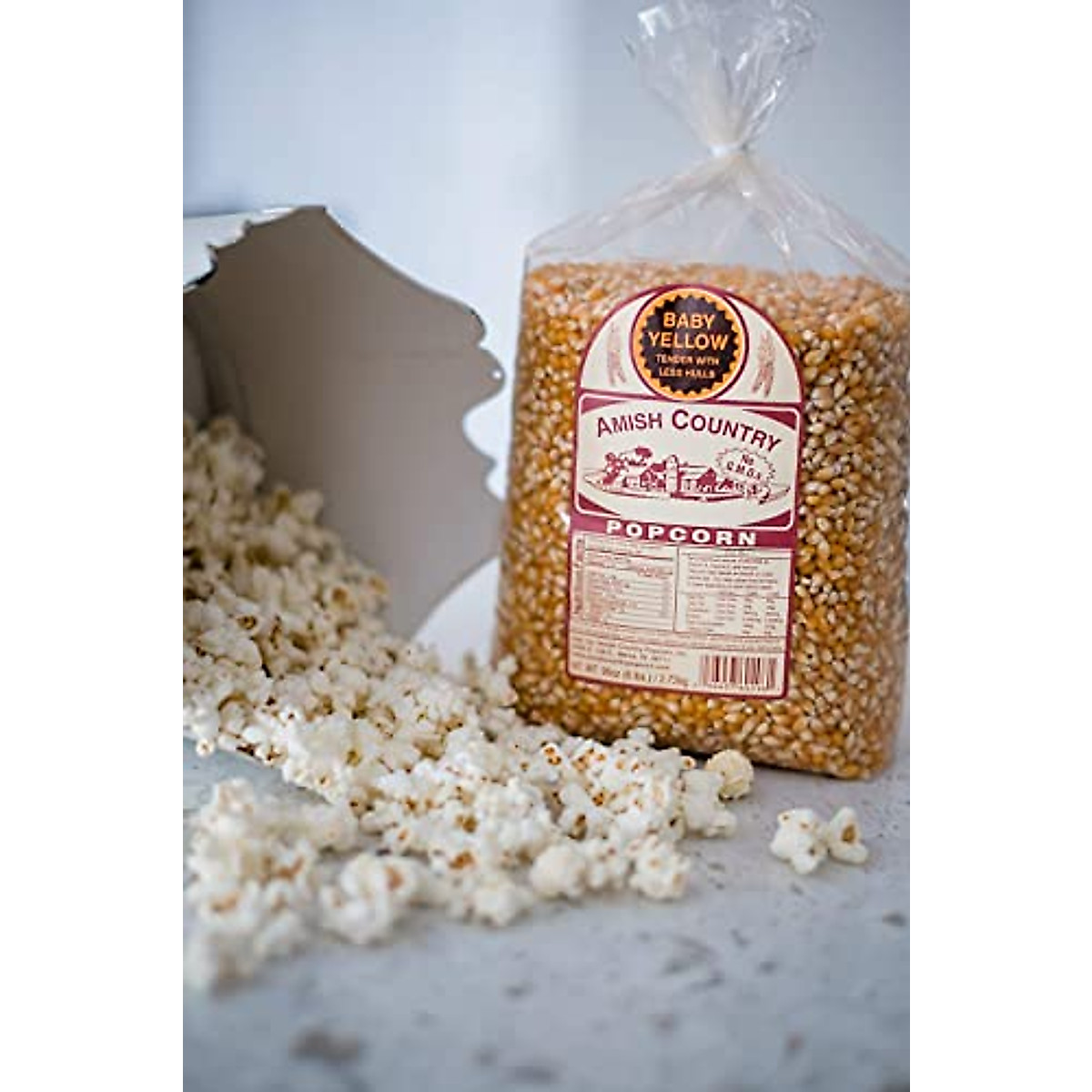 Amish Country Popcorn | 6 lb Bag | Popcorn Kernels | Small and Tender | Old Fashioned, Non-GMO and Gluten Free (6 Pound (Pack of 1), Baby Yellow)