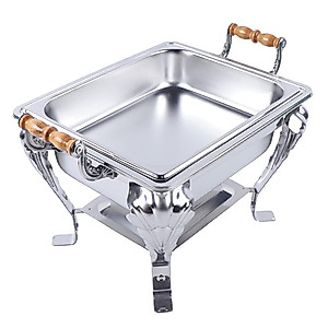 TFCFL Stainless Steel Food Warmer Chafer Chafing Dishes Buffet Set Square Buffet Stove Buffet Warming Container for Home and Restaurant Use