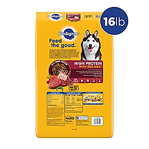 Pedigree High Protein Adult Dry Dog Food Beef and Lamb Flavor Dog Kibble, 16 lb. Bag
