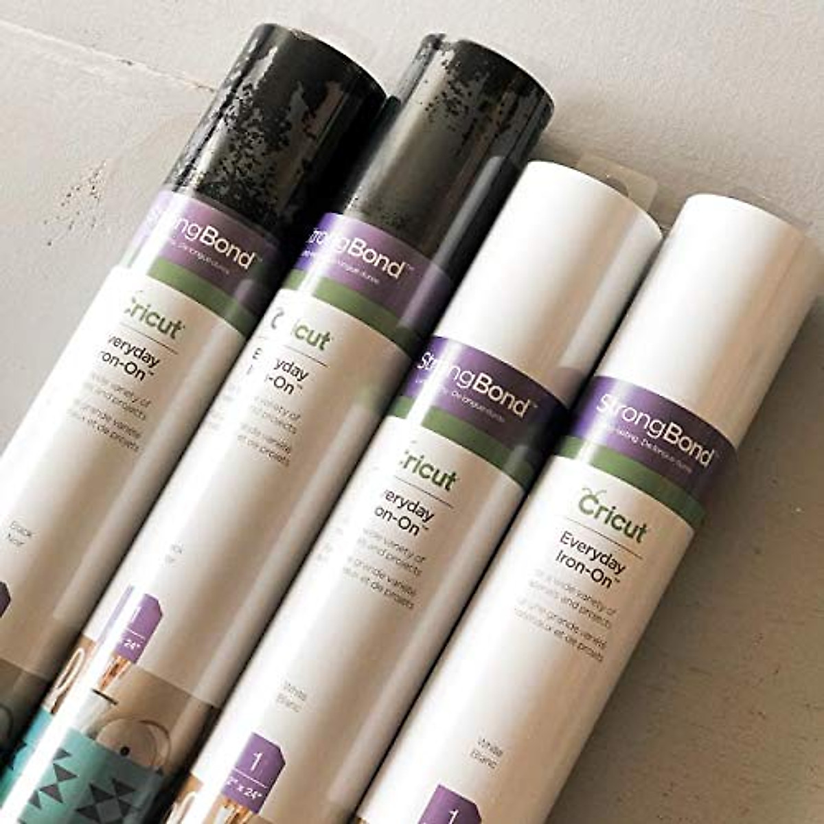 Cricut Everyday Iron-On Black and White Bundle Heat Transfer Vinyl to Create Custom Apparel T-Shirts Sayings Hoodies Pullover Sweatshirt Jerseys Long Sleeve Shirt with Personalized Logo Design Text