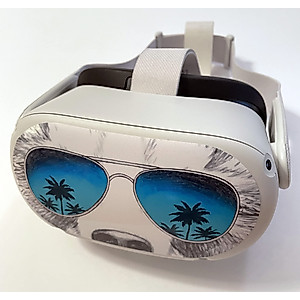 Bear with Sunglasses Decal for Quest 2 VR Headset - Meta/Oculus - Glossy Vinyl Sticker