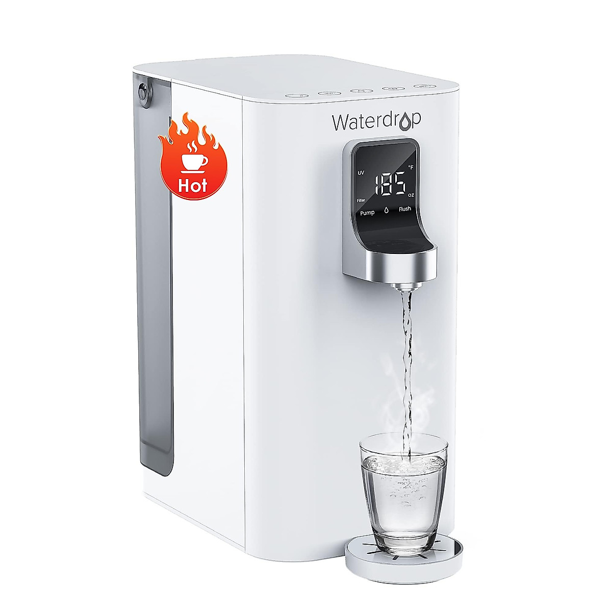 Waterdrop K19-H Countertop Reverse Osmosis System, 𝐈𝐧𝐬𝐭𝐚𝐧𝐭 𝐇𝐨𝐭 Water Dispenser, 4 Stage Reverse Osmosis Water Filter Countertop, 3:1 Pure to Drain, 4 Temperature Options, No Installation