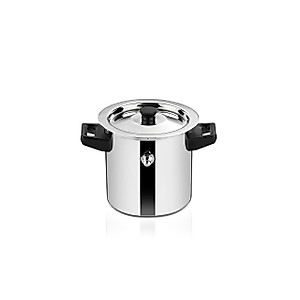 Butterfly Stainless Steel Premium Milk Pot Milk Boiler Milk Cooker Double Wall with Whistle and Funnel, 1 Litre, Silver