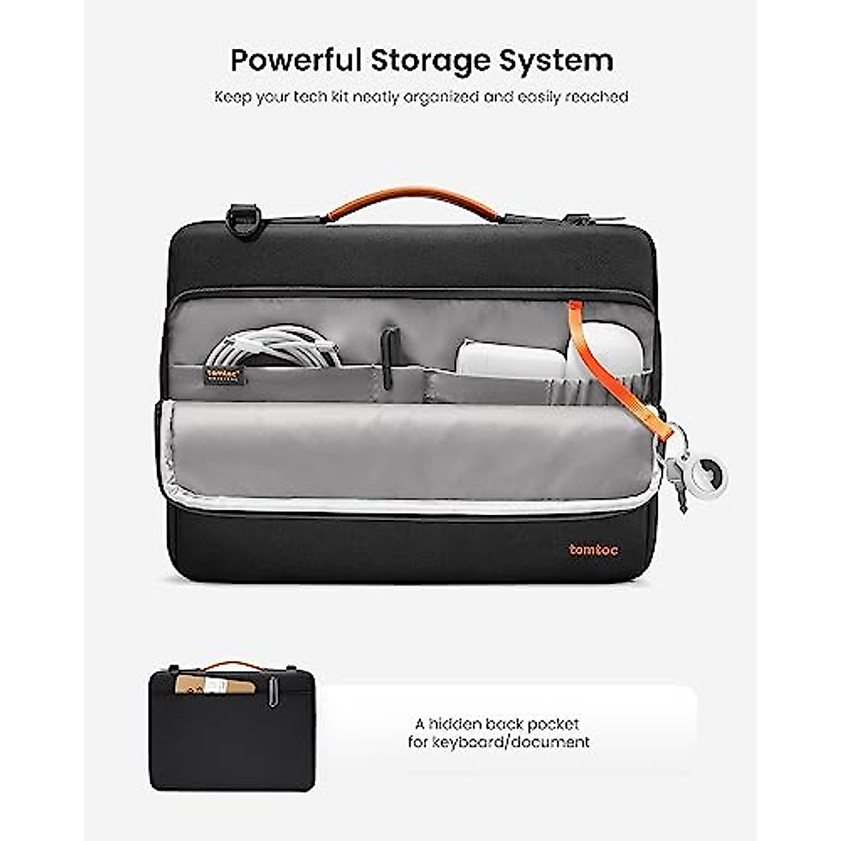 tomtoc 360 Protective Laptop Shoulder Bag for 16-inch MacBook Pro M2/M1 Pro/Max A2780 A2485 A2141 2023-2019, 15-inch MacBook Air M2/A2941 2023 with a Hard Cover, Water-Resistant Laptop Accessory Case