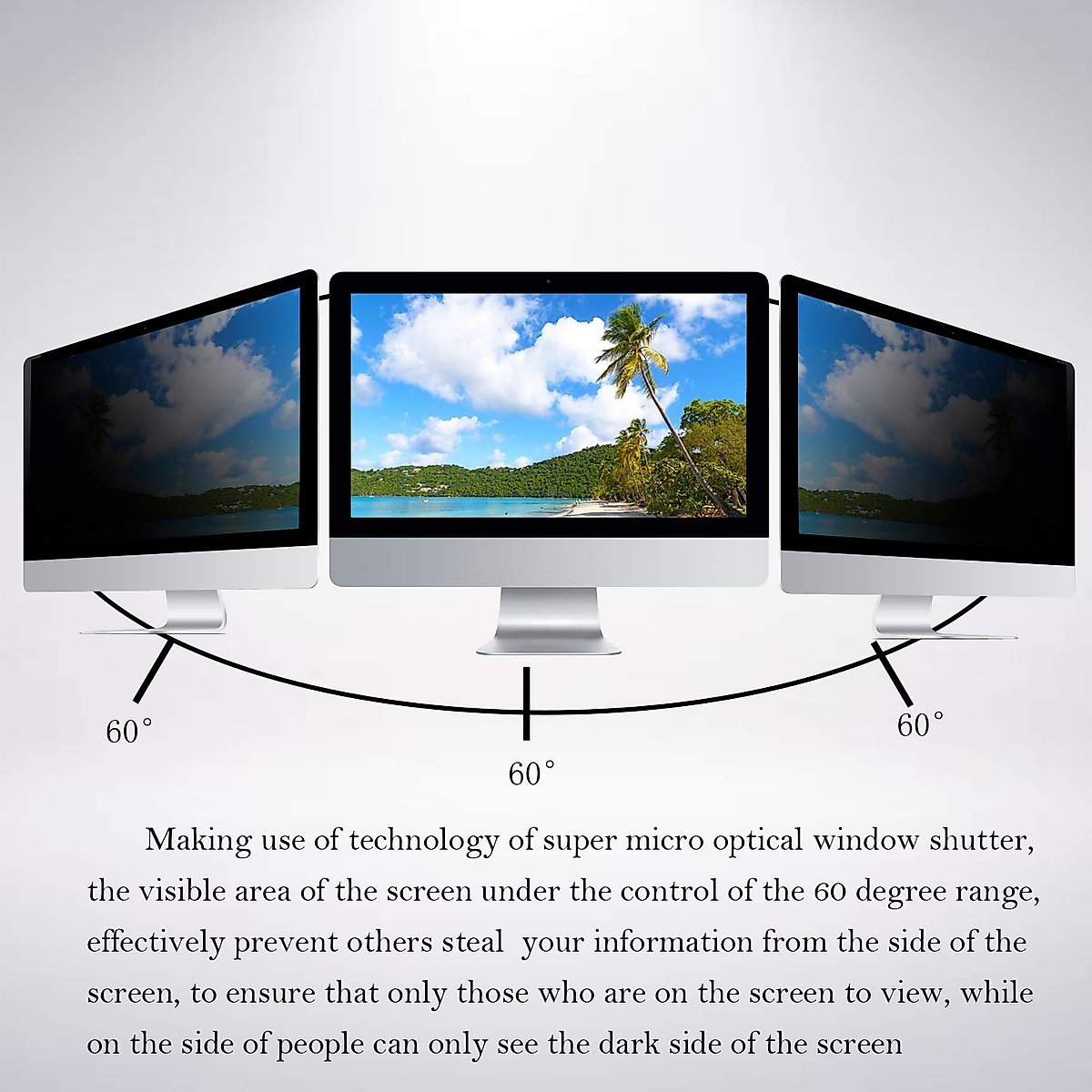 24''W Inch Privacy Screen Filter for Desktop Computer Widescreen Monitor - Anti-Glare, Blocks 96% UV,Anti-Scratch with 16:10 Aspect Ratio
