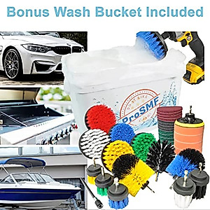 ProSMF Ultimate Drill Brush Set - Drill Brush Attachment Set - Drill Cleaning Brush Attachment Set - Scrub Brush for Drill - Drill Scrubber Brush Kit - Cleaning Brushes for Drill