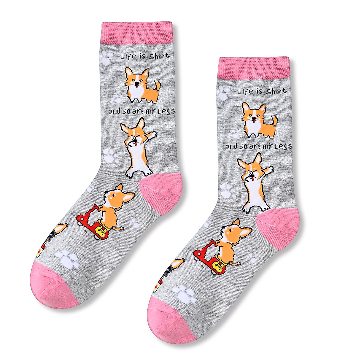 HAPPYPOP Funny Corgi Gifts for Corgi Lovers Women, Novelty Corgi Socks Crazy Silly Fun Socks