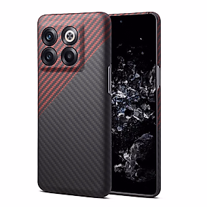 GIMENOHIG Ultra Thin and Lightweight Aramid Carbon Fiber Case for Oneplus 10T 5g (Red Black)